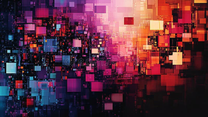 Retro and Vibrant Abstract Background Design with a Blend of Digital ...