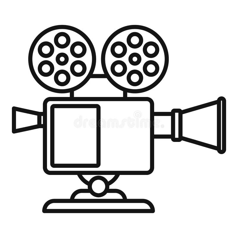 Retro Video Camera Icon, Outline Style Stock Illustration ...