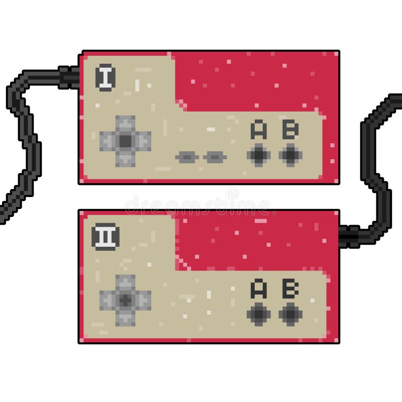 Retro Video Game Controller Isolated Stock Illustration - Illustration ...
