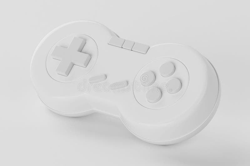 Retro Video Game Joystick Controller in Clay Style. 3d Rendering Stock ...