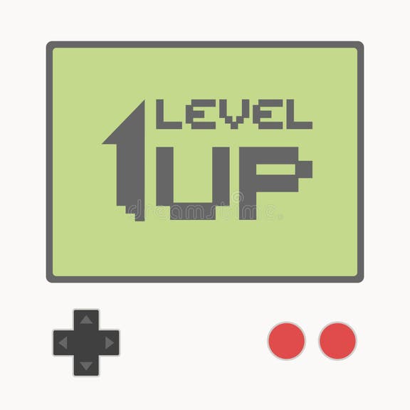 Retro Video Game Machine with Level Up Message Stock Vector ...