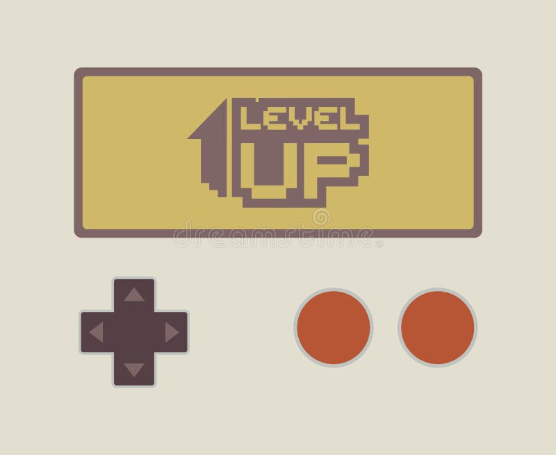 Retro Video Game Machine with Level Up Message Stock Vector ...
