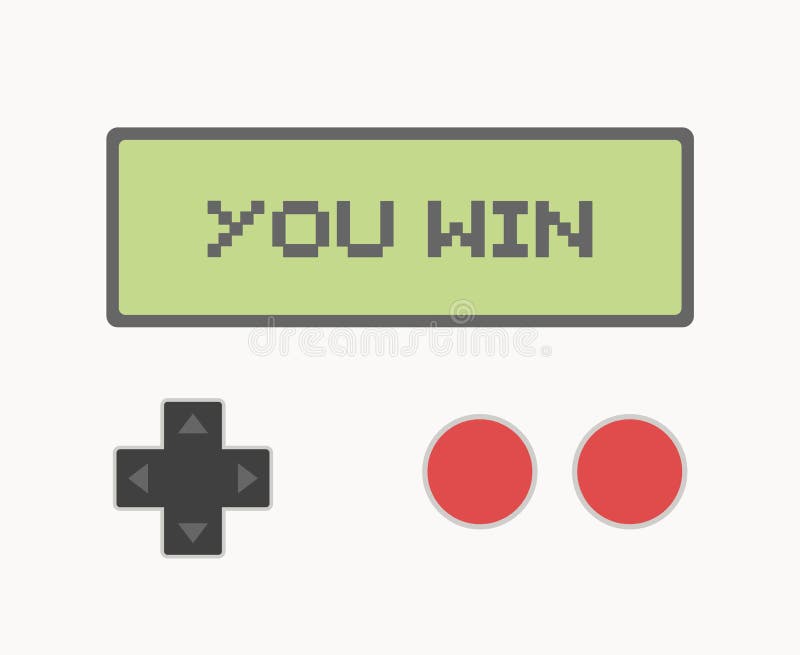 Retro Video Game Machine with You Win Message Stock Vector ...