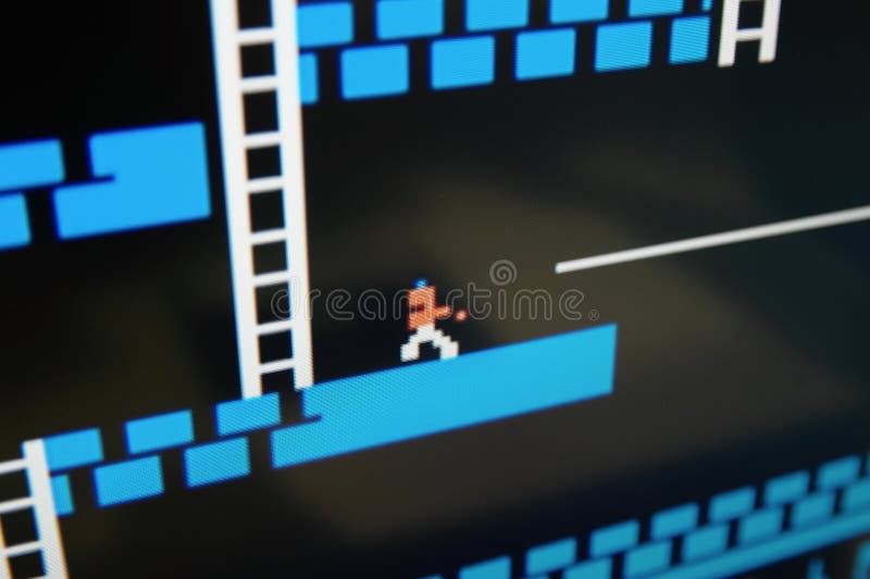 Retro Video Game Screen Display Stock Photo - Image of 8bit, character ...