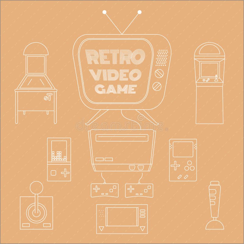 Retro Video Games. Vector Illustration Decorative Design Stock Vector ...