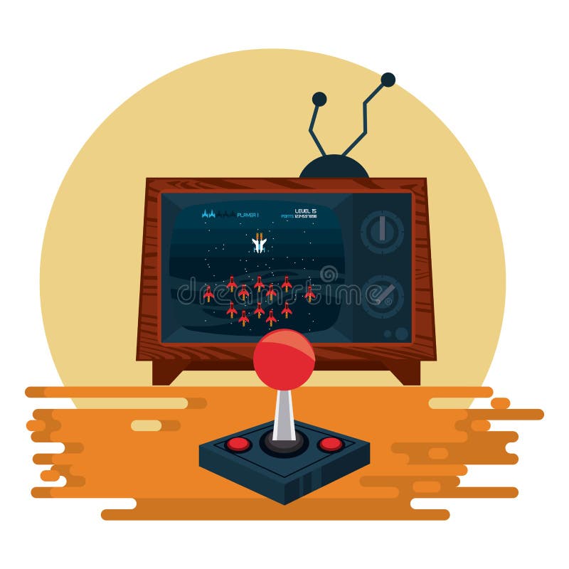 Retro Videogame Arcade Console Stock Vector - Illustration of leisure ...