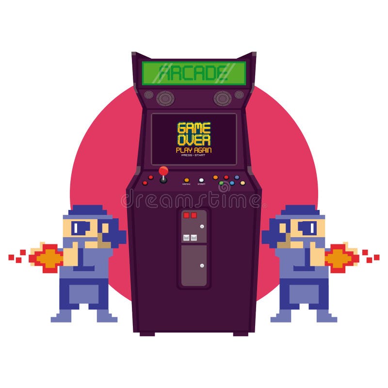 Retro Videogame Arcade Machine Stock Vector - Illustration of frame ...
