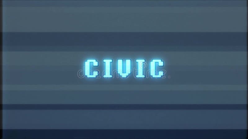 Retro Videogame CIVIC Word Text Computer Tv Glitch Interference Noise ...