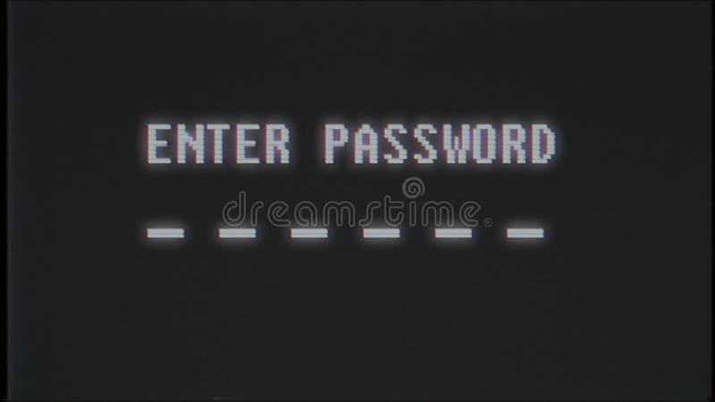 Enter Password Login Screen, Glitch Animation on a Black Background ...