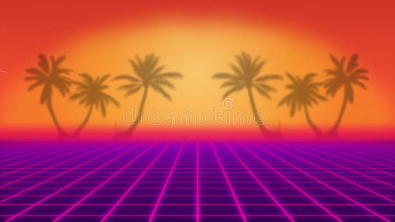 Retrowave Purple Background. Retro 80s Synth Design Style Stock Footage ...