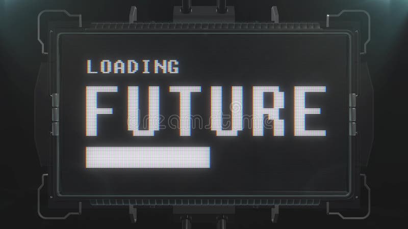Retro Videogame Loading Future Text on Futuristic Tv Glitch ...