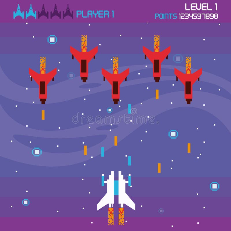 Retro Videogame Screen Arcade Background Card Stock Vector ...