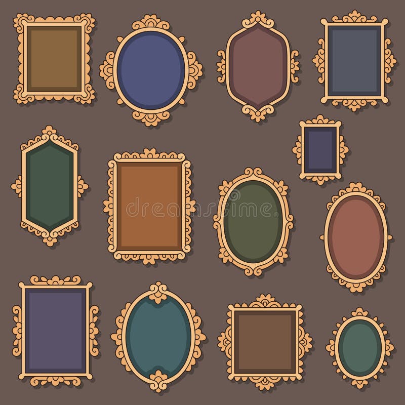 Retro vignettes stock vector. Illustration of background - 51290347