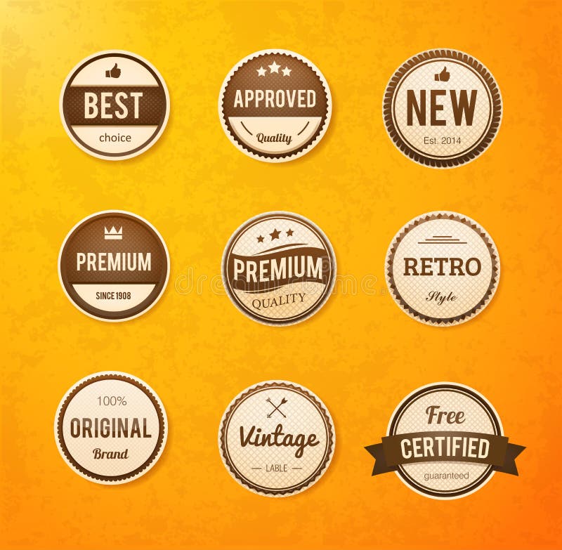 Of Retro Vintage Badges and Labels Stock Vector - Illustration of frame ...