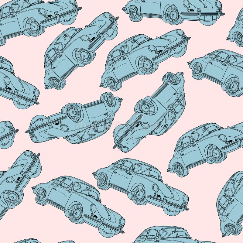 Retro Vintage Car Seamless Pattern. Vector Illustration Stock Vector ...