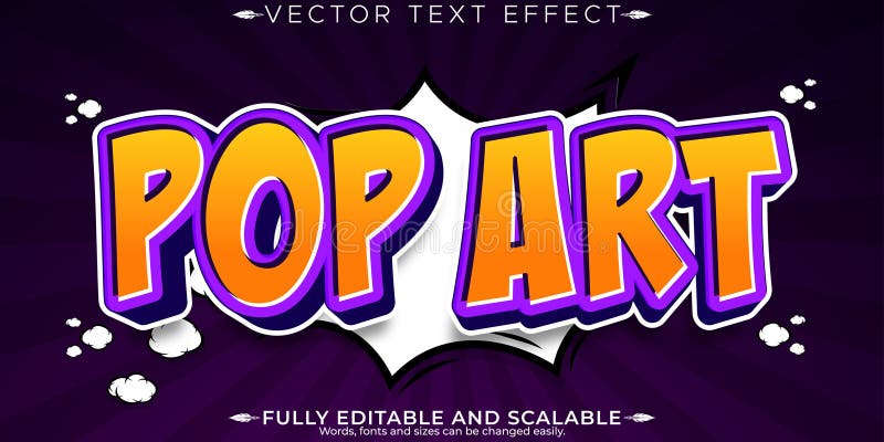 Retro Vintage Cartoon Text Effect, Editable Pop Art and Smile Text ...