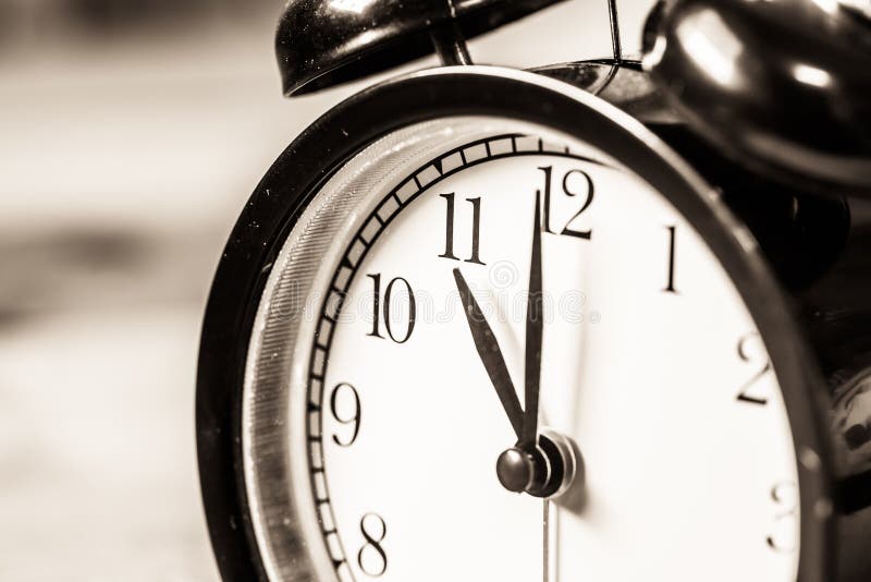 Retro Vintage Clock at 11 O`clock Stock Image - Image of wake, late ...
