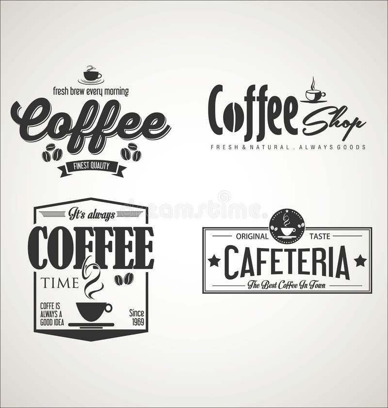 Retro Vintage Coffee Design Collection Stock Vector - Illustration of ...
