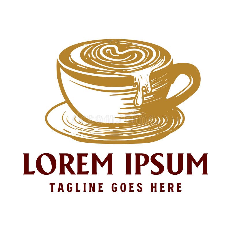 Retro Vintage Coffee Late Mug Cup for Cafe Illustration Stock Vector ...