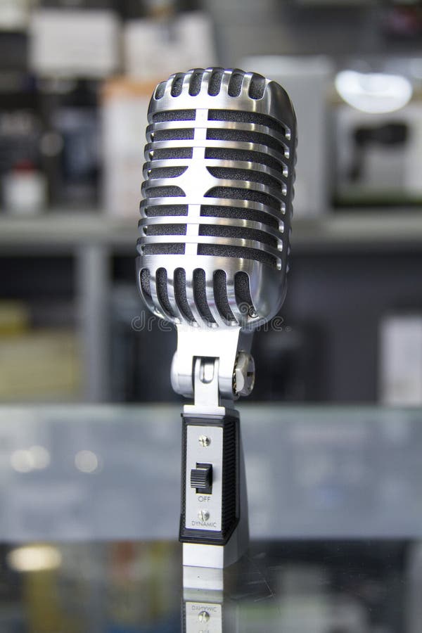 Retro Vintage Dynamic Microphone Stock Photo - Image of gadget, machine ...