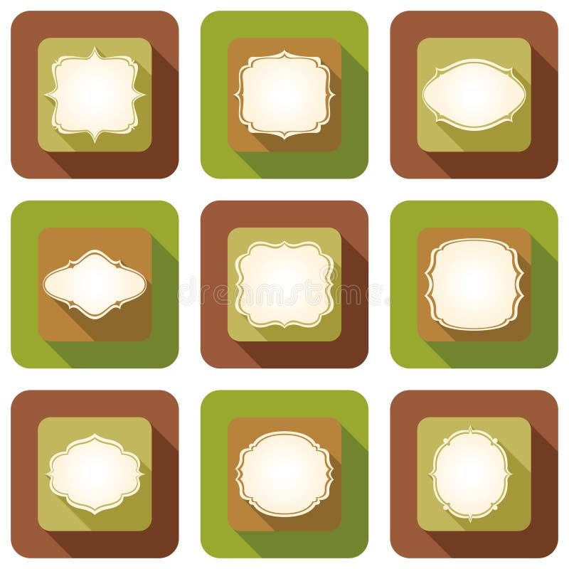 Retro and Vintage Icon Design Set Stock Vector - Illustration of ...