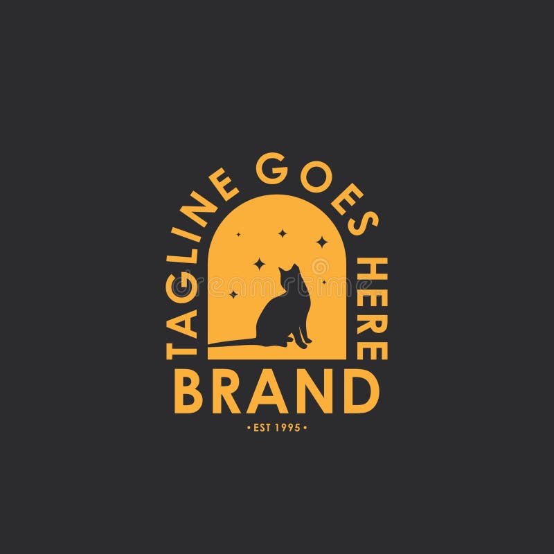 Retro Vintage Logo / Cat Emblem Label Logo Design Template Stock Vector ...