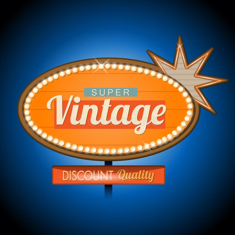 Retro Vintage Motel Banner Sign Stock Vector - Illustration of arrow ...