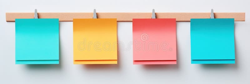Retro Vintage Paper Notes in a Row AI Generated Stock Illustration ...