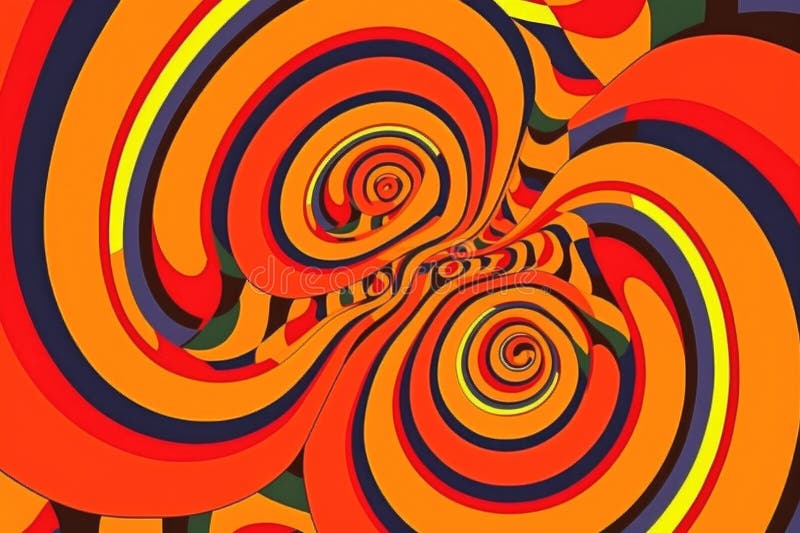 Retro and Vintage Psychedelic Poster with Hypnotic Spiral Patterns ...