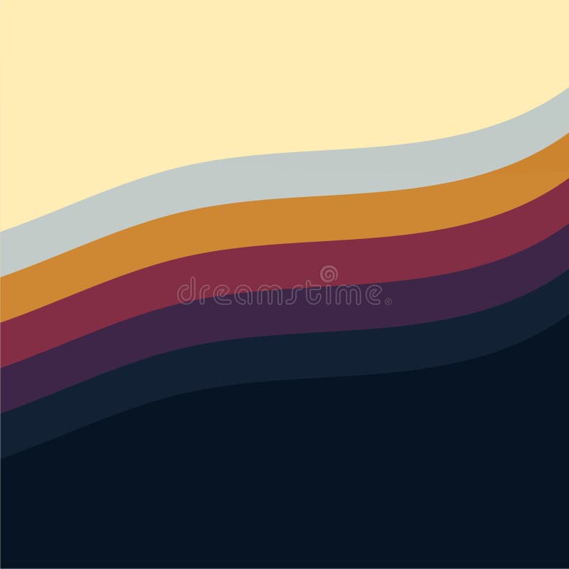 Retro Vintage 70s Style Wave Stripes Background Stock Vector ...