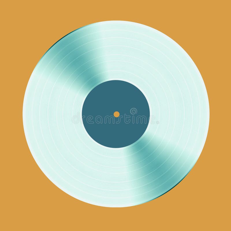 Retro Vintage Silver Vinyl Record with Color Label Stock Illustration ...