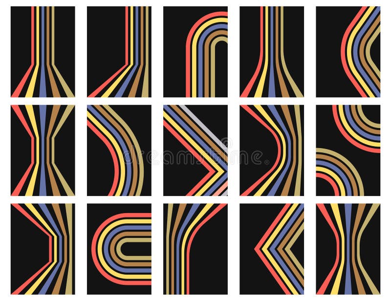 Retro Vintage Style Stripes Background Poster Lines. Vector ...