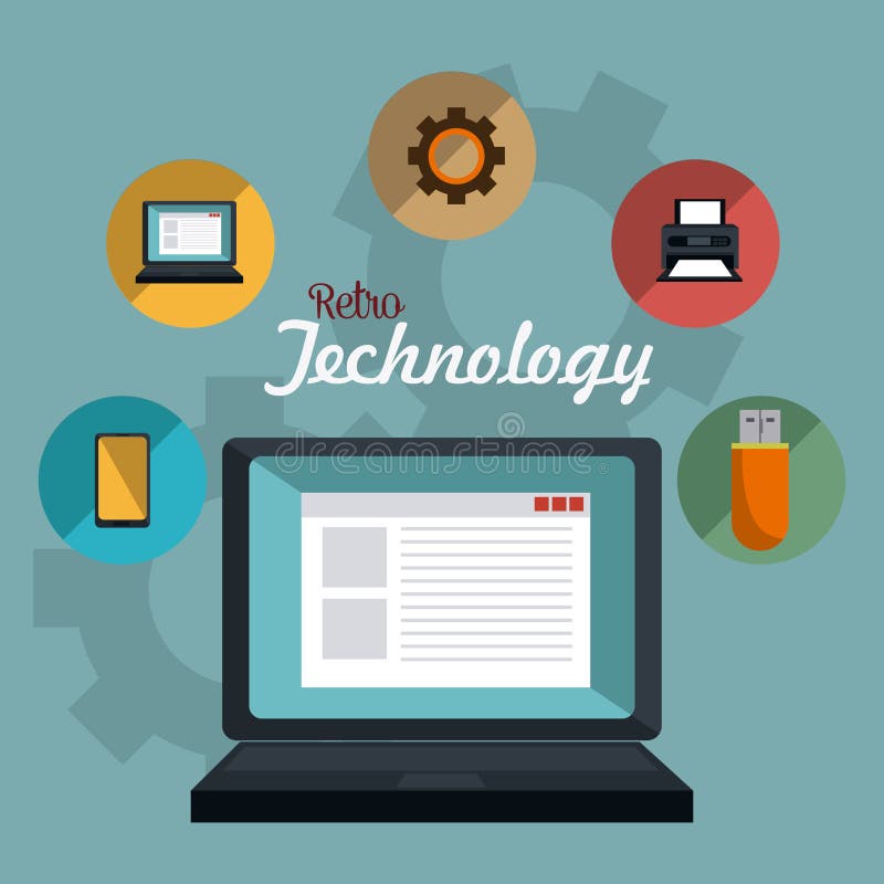 Retro and Vintage Technology Graphic Stock Vector - Illustration of ...