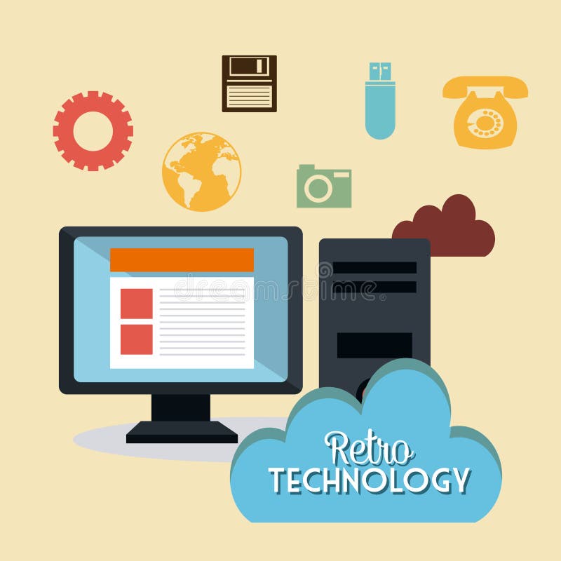 Retro and Vintage Technology Graphic Stock Vector - Illustration of ...