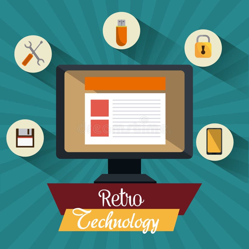 Retro and Vintage Technology Graphic Stock Vector - Illustration of ...