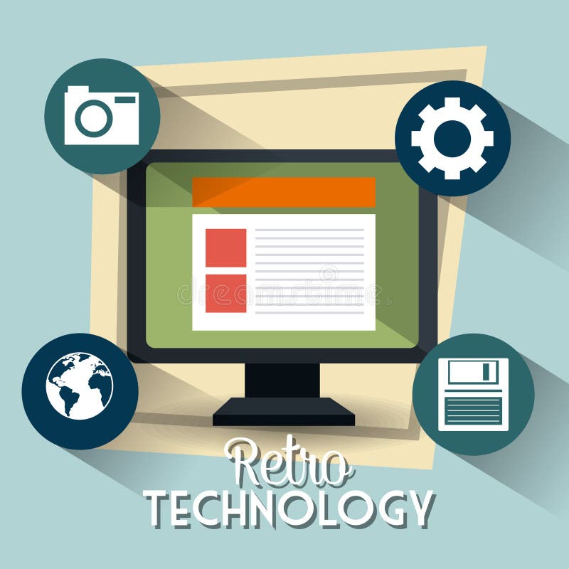 Retro and Vintage Technology Graphic Stock Vector - Illustration of ...