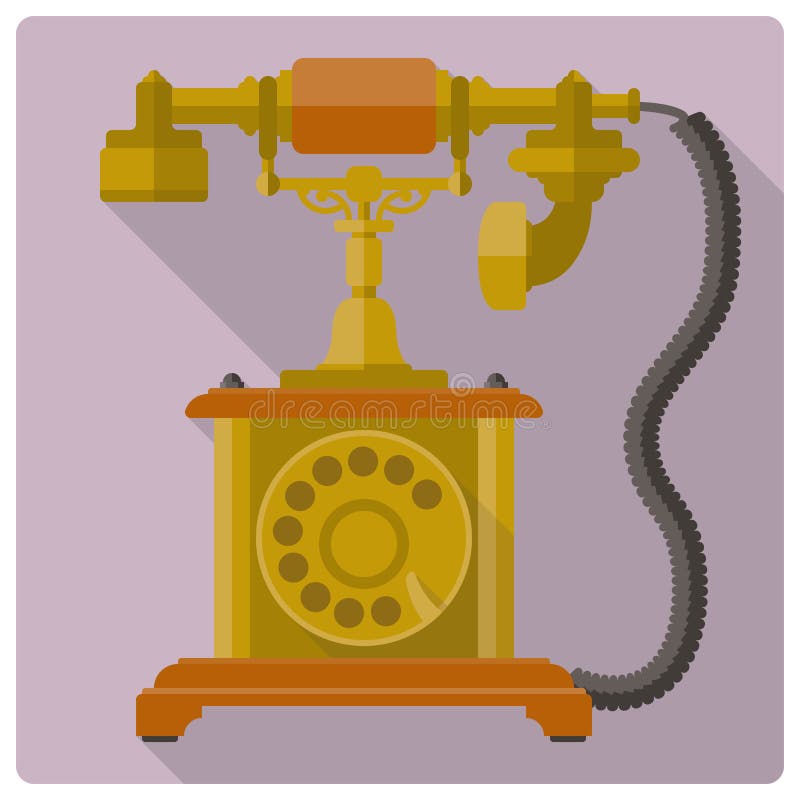 Retro Vintage Telephone Vector Icon Stock Vector - Illustration of ...