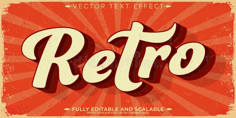 Retro Vintage Text Effect, Editable Nostalgia and Classic Customizable ...