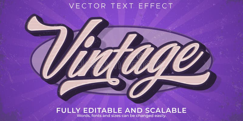 Retro, Vintage Text Effect, Editable 70s and 80s Text Style Stock ...