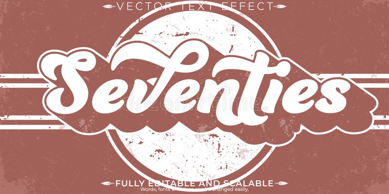 Retro, Vintage Text Effect, Editable 70s and 80s Text Style Stock ...