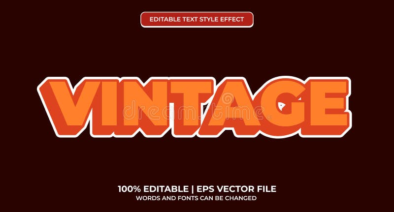 Retro, Vintage Text Effect, Editable 70s and 80s Text Style. Editable ...