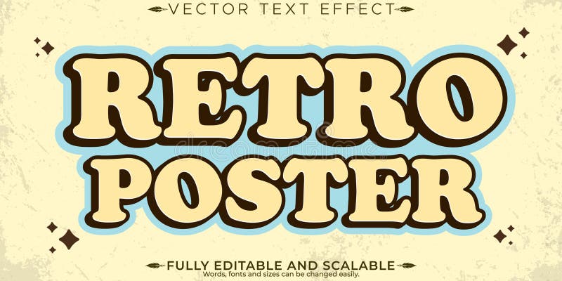 Retro Vintage Text Effect, Editable 70s and 80s Text Style Stock ...