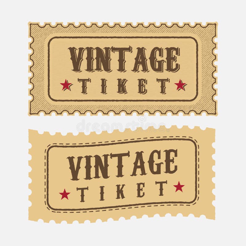 Ticket Frame Elements in Retro Vintage Style Stock Vector ...