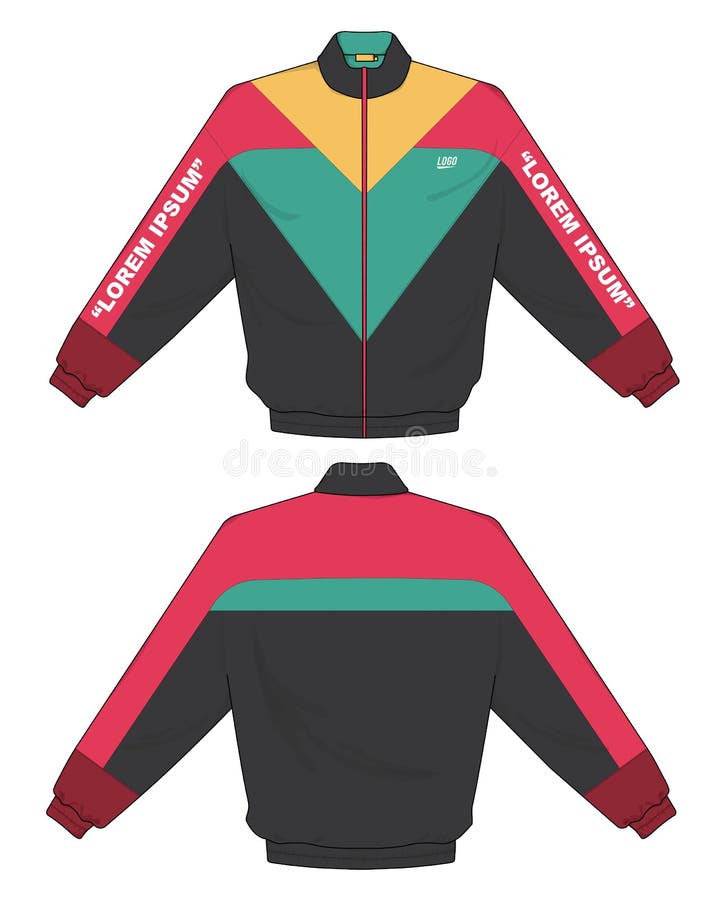 Track Jacket Template Stock Illustrations – 776 Track Jacket Template ...