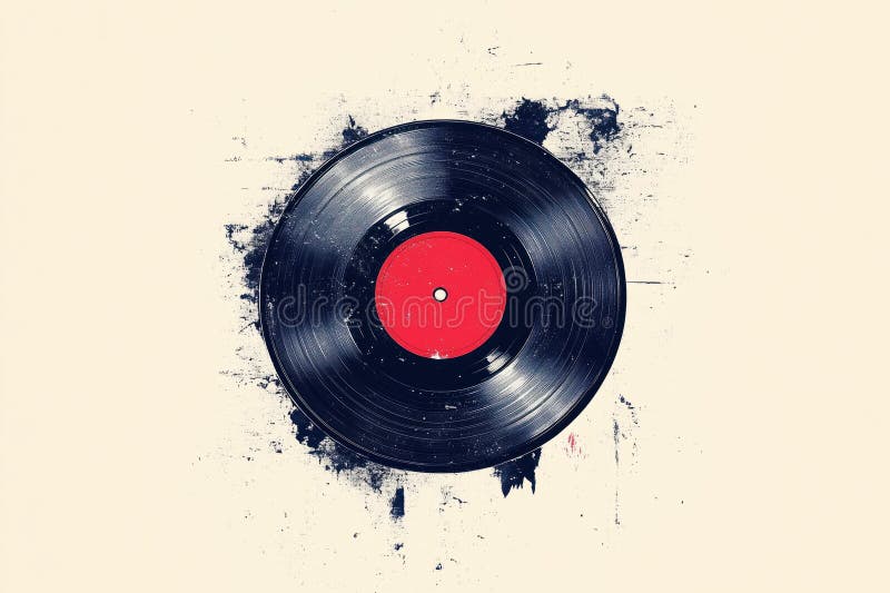 Retro Vinyl Disc Poster stock illustration. Illustration of poster ...