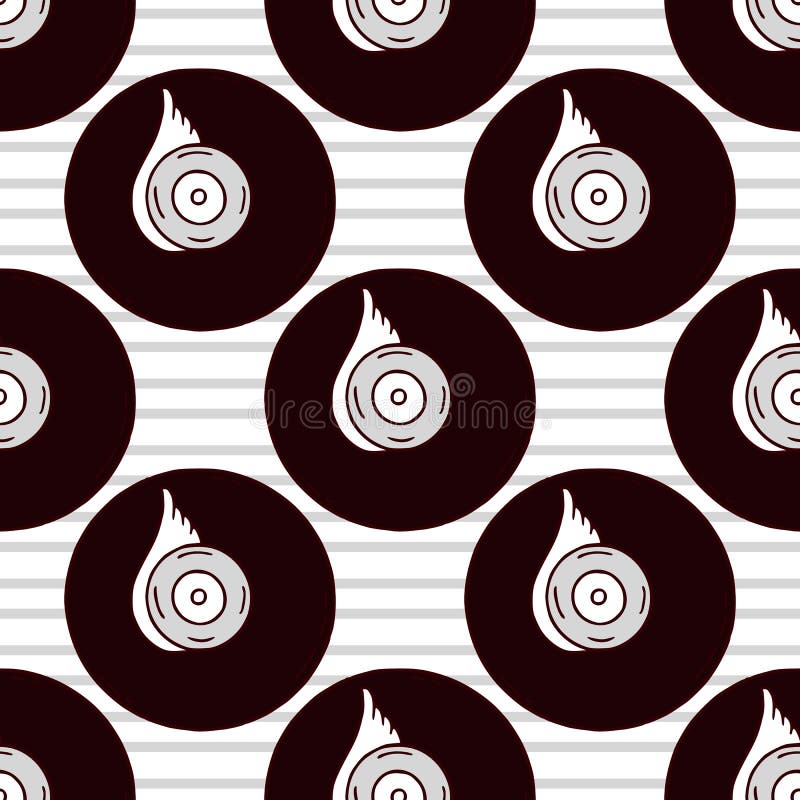 Retro Vinyl Pattern. Musical Print Stock Vector - Illustration of paper ...