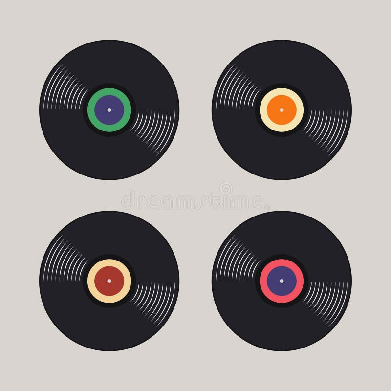 Retro Vinyl Record with a Colorful Label Stock Vector - Illustration of ...