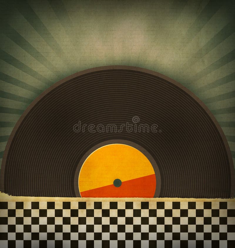 Retro vinyl records stock illustration. Illustration of music - 9302265
