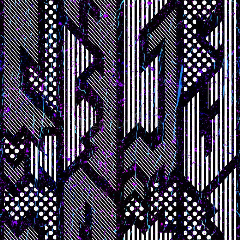 Retro Red Color Seamless Pattern with Grunge Effect Stock Vector ...