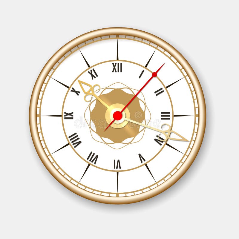 Retro wall clock icon stock vector. Illustration of gold - 75445035